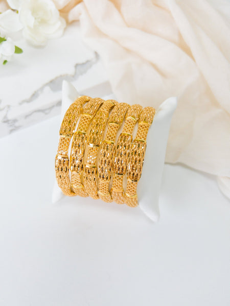21k Gold Bangles Set – Cleopatra Jewelers